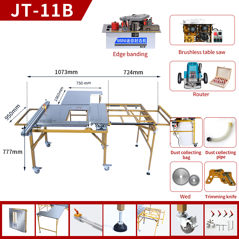 Upgraded Multifunctional Precision Sliding Table Saw JT11 – pandahardwares